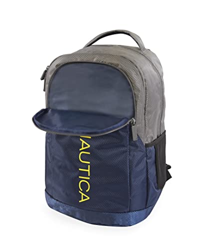 NAUTICA Armada Laptop Backpack, Grey/Navy, One Size