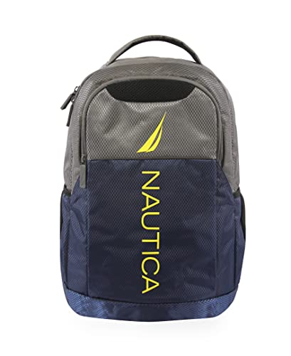 NAUTICA Armada Laptop Backpack, Grey/Navy, One Size