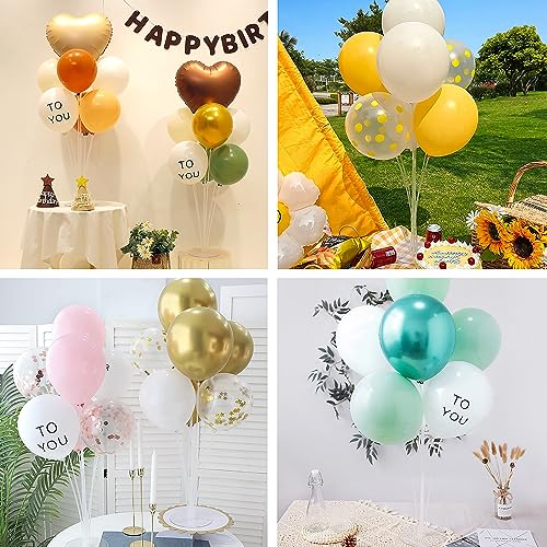 RUBFAC 6 Sets of Balloon Stand Kits, Upgraded 28" Height Clear Table Balloon Centerpiece Stand for Table Floor Birthday Party Wedding Festival Baby Shower Balloons Decorations