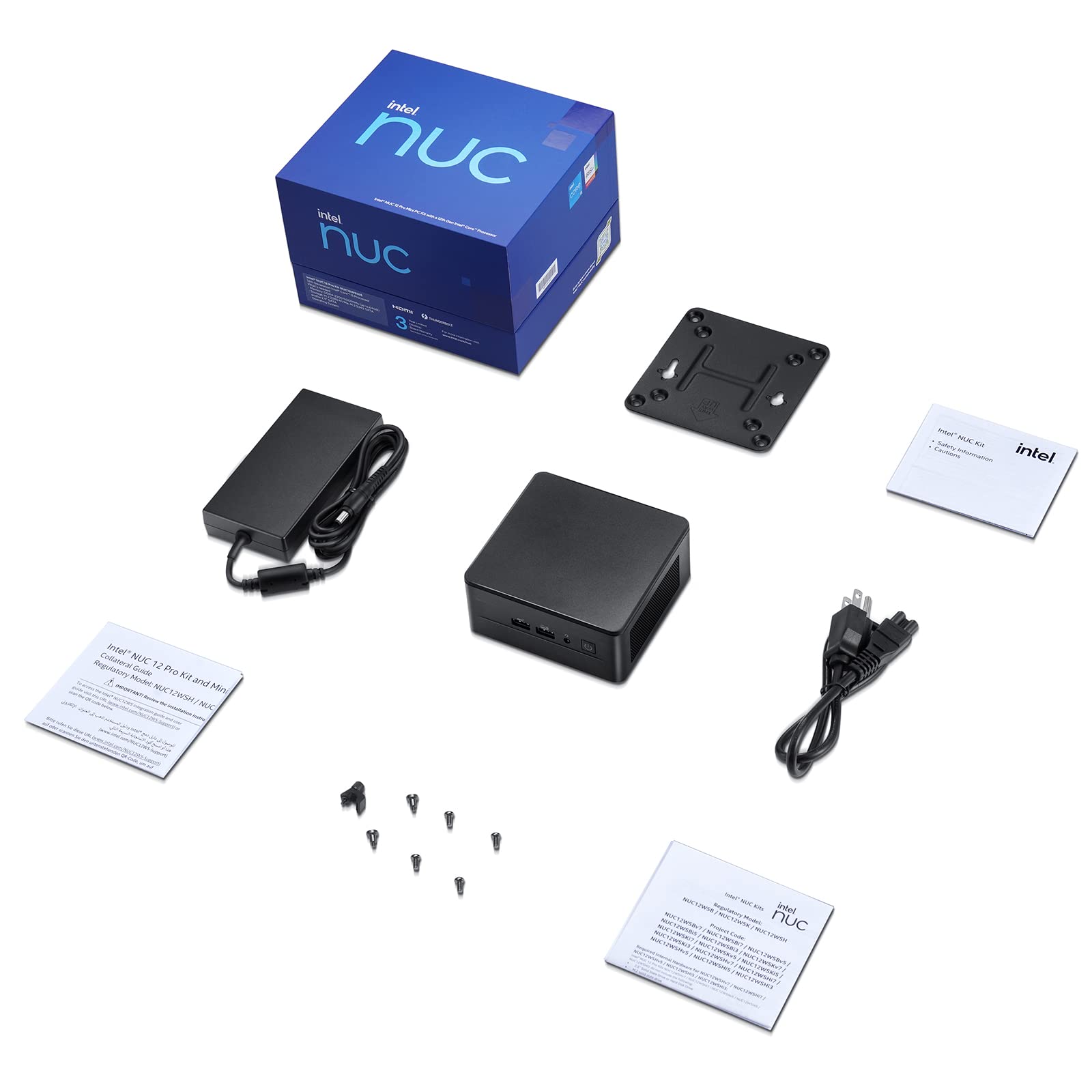 Intel NUC 12 Mini PC Kit NUC12WSHi7 (12-Core i7-1260P 16GB RAM 512GB SSD Iris XE Graphics) Windows 11 Pro Latest Desktop Computer Mini PC,2 x Thunderbolt 4, Intel nuc Wi-Fi 6E AX211 Wireless