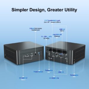 Intel NUC 12 Mini PC Kit NUC12WSHi7 (12-Core i7-1260P 16GB RAM 512GB SSD Iris XE Graphics) Windows 11 Pro Latest Desktop Computer Mini PC,2 x Thunderbolt 4, Intel nuc Wi-Fi 6E AX211 Wireless