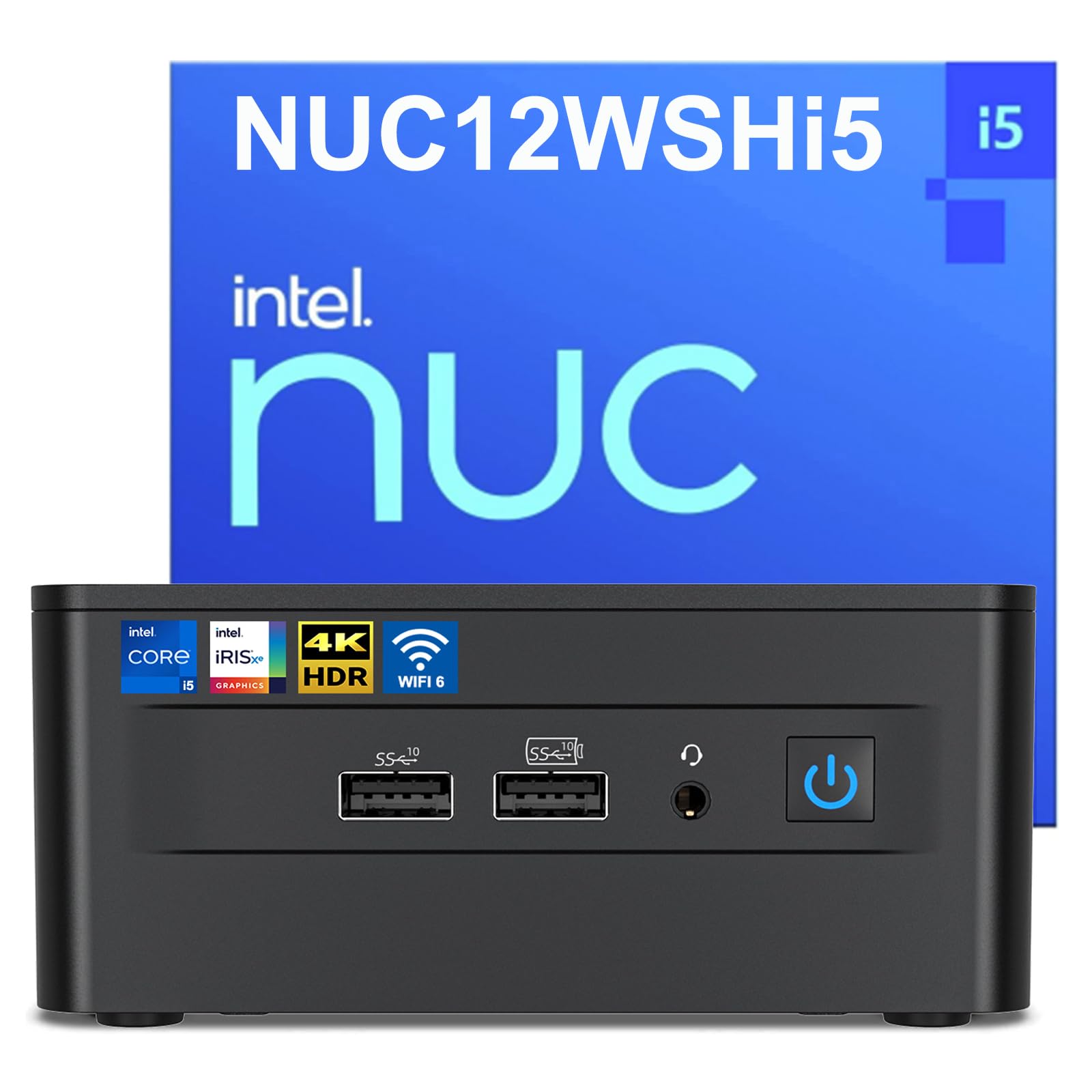 Intel NUC 12 Pro,Latest NUC12WSHi5 Mini PC Computer (12 Core i5-1240P & 4.4GHz 16GB RAM 512GB NVMe SSD,Iris XE Graphics) with Vesa Mounting Bracket, 2xThunderbolt4, WiFi6E,BT 5.2,8K,Win11 Pro