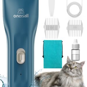 oneisall Pet Clipper for Cat Matted Hair, Pet Shaver for Cats Quiet Pet Hair Clippers Cordless Cat Clippers for Matted Hair Cat Clippers for Long Hair(Standard Blade)…