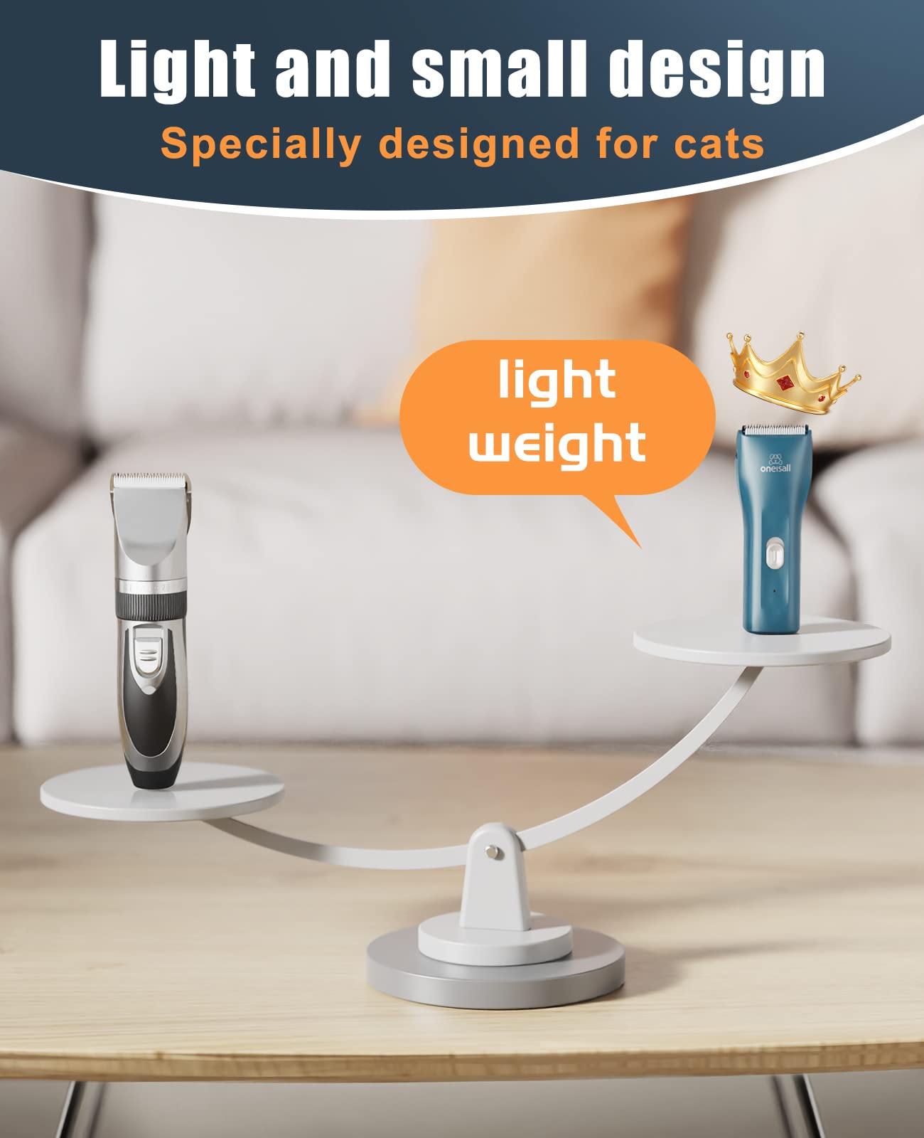 oneisall Pet Clipper for Cat Matted Hair, Pet Shaver for Cats Quiet Pet Hair Clippers Cordless Cat Clippers for Matted Hair Cat Clippers for Long Hair(Standard Blade)…