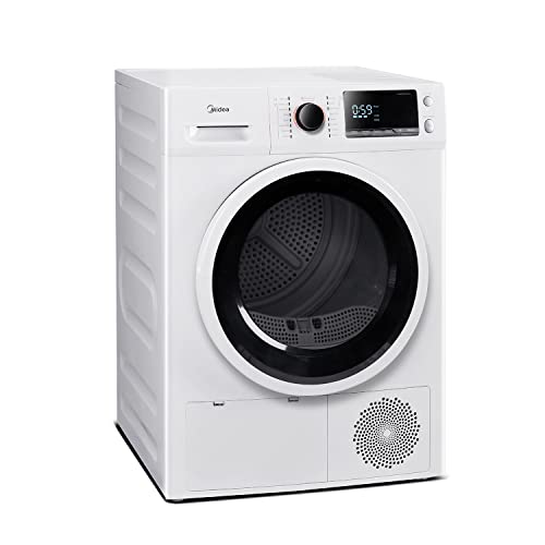 Midea MLE25H7BWW Heat Pump, Ventless Front Load Dryer Stackable Washing Machine, Energy Efficient and Space Saving, 4.4 Cu.ft, White