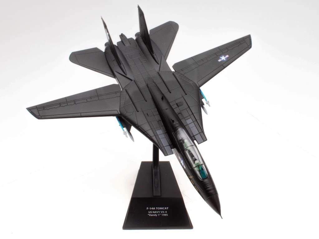 OPO 10 - 1/100 Military Fighter Plane Compatible with F-14A Tomcat US Navy VX-4 Vandy 1 1985 - with Fold Out Airplane Wings - CP35