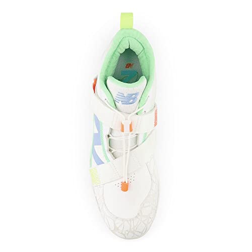 New Balance Unisex FuelCell Lindor V2 Comp Baseball Shoe, Optic White/Neon Dragonfly/Electric Jade, 8 US Men