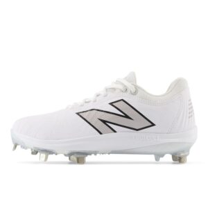 new balance women's fuelcell fuse v4 metal softball shoe, optic white/raincloud, 5.5