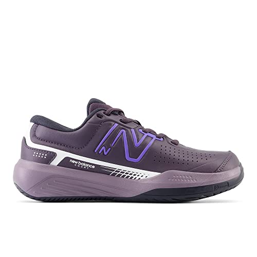 New Balance Women's 696 V5 Hard Court Tennis Shoe, Interstellar/Purple, 8.5