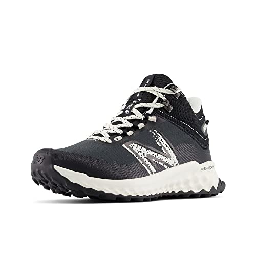 New Balance Women's Fresh Foam Garoe Mid V1 Trail Running Shoe, Blacktop/Sea Salt/Black, 8 Wide