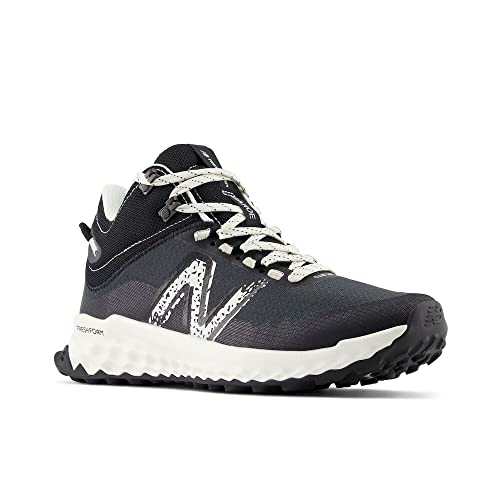 New Balance Women's Fresh Foam Garoe Mid V1 Trail Running Shoe, Blacktop/Sea Salt/Black, 8 Wide