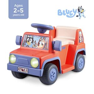 Bluey 6V Ride On Car for Toddlers - Interactive Electric Car for Kids with Sound Effects & Music, Riding Toy for Boys & Girls, Includes 6V Rechargeable Battery & Charger