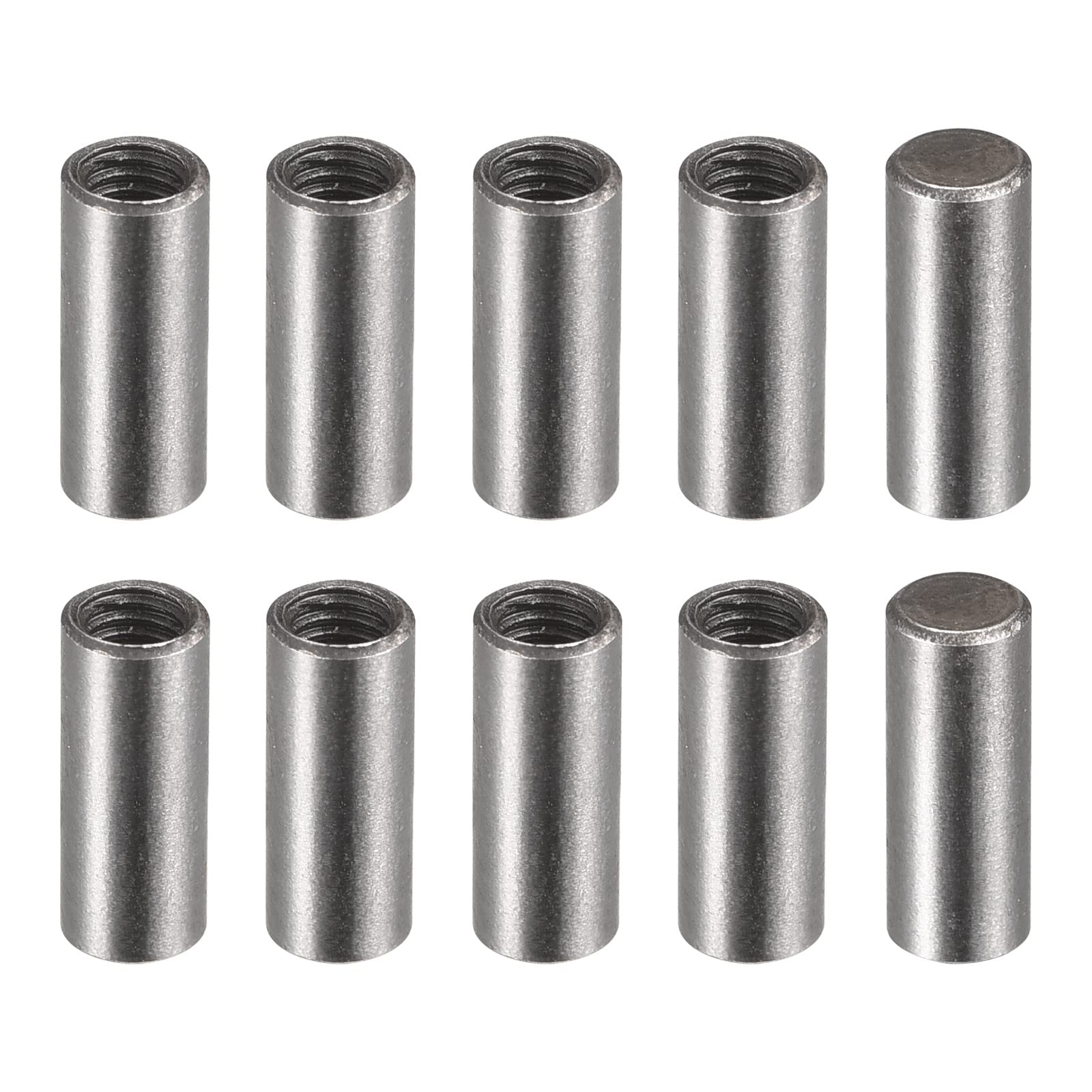 uxcell Carbon Steel Dowel Pin 4 x 10mm M3 Female Thread Cylindrical Shelf Support Pin 10Pcs