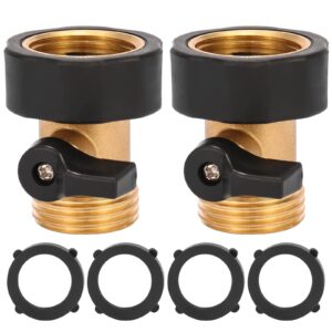 Sanpaint Water Hose Shut Off Valve, 2 Pack Heavy Duty 3/4 Inch Solid Brass Garden Hose Connector