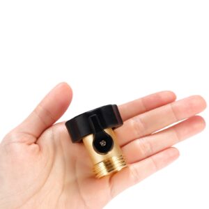 Sanpaint Water Hose Shut Off Valve, 2 Pack Heavy Duty 3/4 Inch Solid Brass Garden Hose Connector