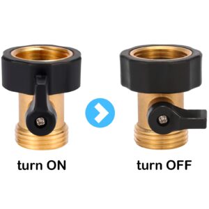 Sanpaint Water Hose Shut Off Valve, 2 Pack Heavy Duty 3/4 Inch Solid Brass Garden Hose Connector