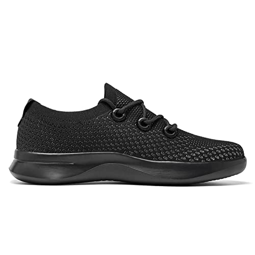 Tianohoh Walking Shoes Women Fashion Sneakers Men Tennis Loafers Comfortable Breathable Athletic Workout Casual Sports WSlipOn-AllBlack-40-8