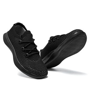 Tianohoh Walking Shoes Women Fashion Sneakers Men Tennis Loafers Comfortable Breathable Athletic Workout Casual Sports WSlipOn-AllBlack-40-8