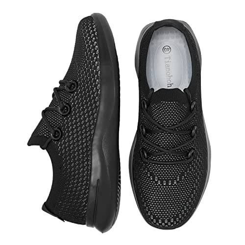 Tianohoh Walking Shoes Women Fashion Sneakers Men Tennis Loafers Comfortable Breathable Athletic Workout Casual Sports WSlipOn-AllBlack-40-8