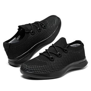 Tianohoh Walking Shoes Women Fashion Sneakers Men Tennis Loafers Comfortable Breathable Athletic Workout Casual Sports WSlipOn-AllBlack-40-8