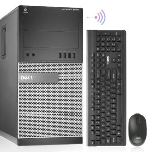 dell tower computers optiplex 7020 pc desktop tower, intel quad core i7-4790 32gb ram new 1tb ssd,2tb hdd,ac8260 built-in wifi ready, dual 4k monitor support, altec wireless keyboard mouse (renewed)