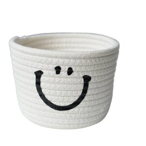 mbeta smiley face storage basket cosmetics wall mounted woven rattan basket storage