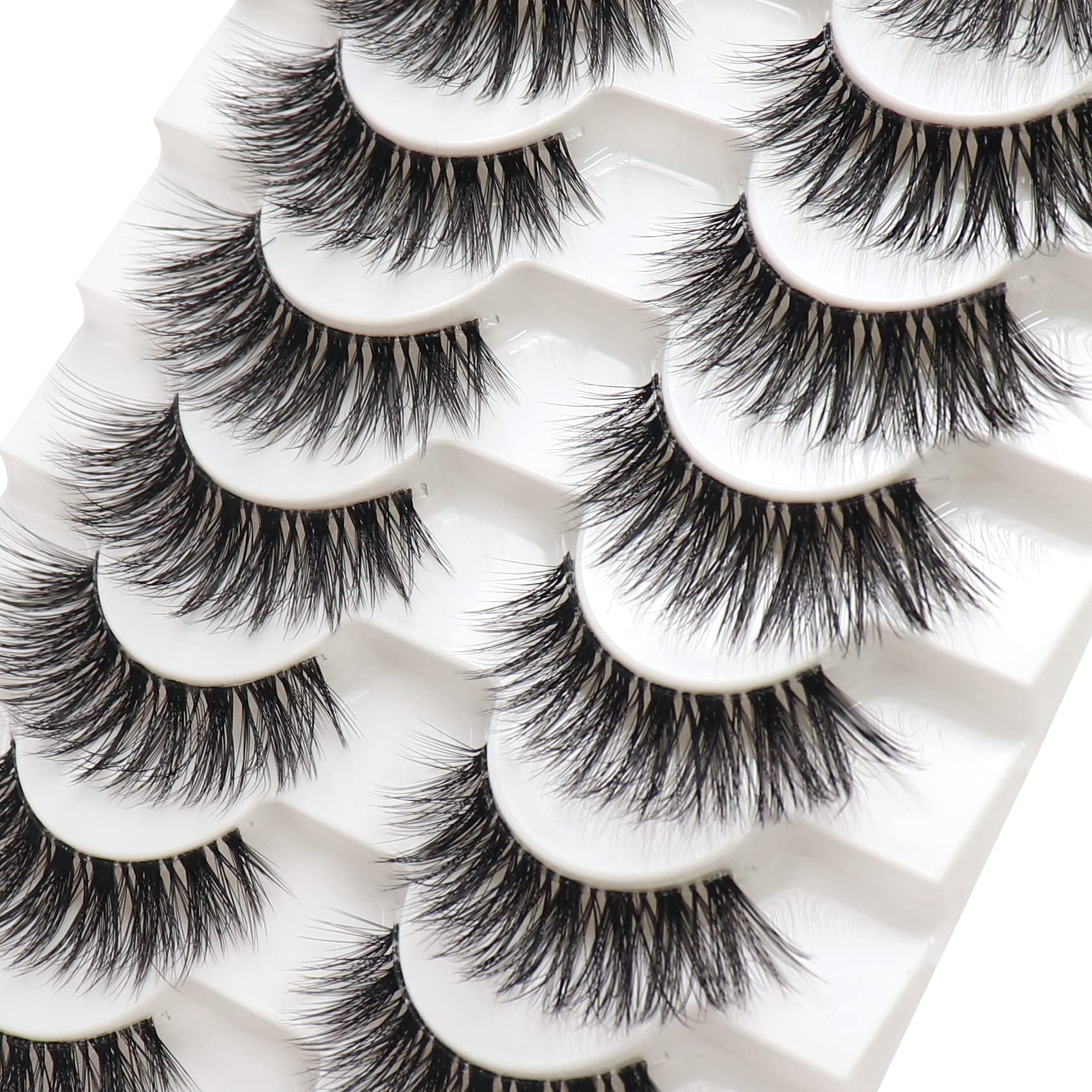 Veleasha Lashes Natural Look False Eyelashes 8 Pairs Pack Wispy Lashes with Clear Band 3D Fake Eyelashes | Style 04