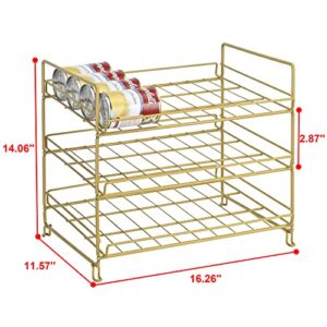 2 Pack- SUFAUY Can Rack Organizer, Stackable Can Storage Dispenser Holds up to 72 Cans for Kitchen Cabinet or Pantry, Gold