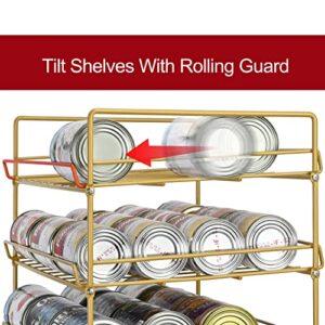 2 Pack- SUFAUY Can Rack Organizer, Stackable Can Storage Dispenser Holds up to 72 Cans for Kitchen Cabinet or Pantry, Gold