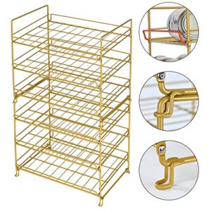 2 Pack- SUFAUY Can Rack Organizer, Stackable Can Storage Dispenser Holds up to 72 Cans for Kitchen Cabinet or Pantry, Gold