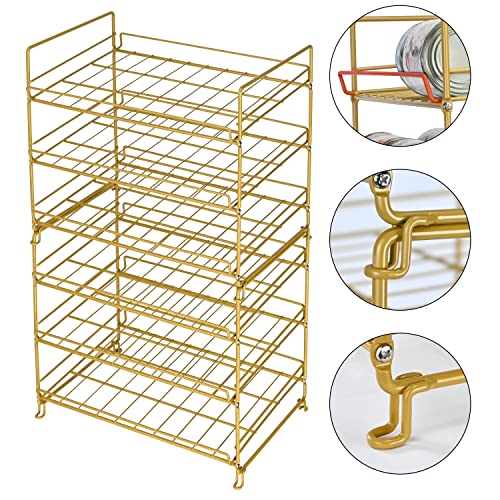 2 Pack- SUFAUY Can Rack Organizer, Stackable Can Storage Dispenser Holds up to 72 Cans for Kitchen Cabinet or Pantry, Gold