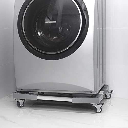 Riyan 660lb Adjustable Washing Machine Dryer Fridge Base Stand, 4 Swivel Caster Wheels