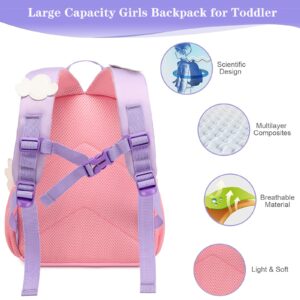 Toddler Backpack for Girls Unicorn Kids backpacks for Preschool Bookbags with Chest Strap and Anti-lost Safety Leash