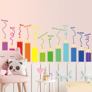 Multicolor Crayons Wall Decal Colorful Inspirational Wall Stickers DIY PeeI and Stick Pens Wall Decals Nursery Wall Sticker for Babys Kids Bedroom Living Room Classroom Office Kitchen Playroom Home