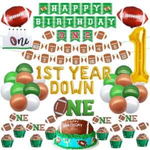 1st year down football birthday decorations,1st birthday football decorations for boys,1st down football birthday decorations,1st down football banner,1st year down football party decorations