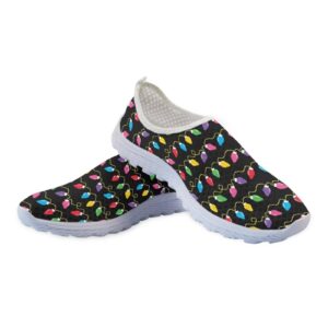 belidome christmas bulb light slip on shoes women men walking sneakers footwear for cycling running jogging cycling soft lightweight