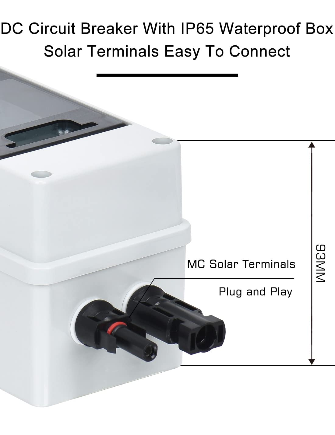 DIHOOL 20 Amp dc Circuit Breaker with Electrical pv Disconnect Box for Solar Panels, Solar Disconnect Switch Outdoor