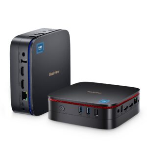 blackview mp60 mini pc 16gb ddr4 ram 512gb m.2 ssd, gaming computer with processor intel n5095, vesa/home/business mini desktop, 4k hd dual hdmi gigabit ethernet, black