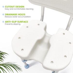 OasisSpace Shower Chair Bath Seat for Inside Bathtub, Upgraded U-Shaped Shower Seat and Bath Stool Safety Shower Bench for Elderly,Handicap,Disabled