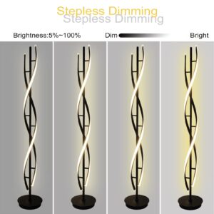 Vlaikez 61" Height 60W LED 3 Light Color Remote Dimming Floor lamp, Bright Floor Lamp for Living Rooms & Bedrooms & Office, 61" Tall Pole Lamp, Modern Dimmable Standing Lamp