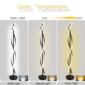 Vlaikez 61" Height 60W LED 3 Light Color Remote Dimming Floor lamp, Bright Floor Lamp for Living Rooms & Bedrooms & Office, 61" Tall Pole Lamp, Modern Dimmable Standing Lamp