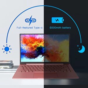 Micro Edge Laptop, 128GB SSD Aluminum Alloy Backlit Keyboard Digital Touchpad Ultra Thin Laptop IPS Screen HD 8G RAM for School (US Plug)