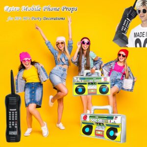 5 Pieces Inflatable Radio Boombox Inflatable Mobile Phone,Retro Mobile Phone Props for 80's 90's Party Decorations,Hip Hop Costume,Birthday Theme Party Photo Props