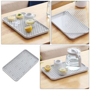 Cabilock 1pc Drain Rack Veggie Tray Dish Drain Board Utensil Draining Rack Dish Rack Tray Coffee Drainage Tray Draining Mat Appetizer Tray Household Draining Pad White Platter Plastic Sink