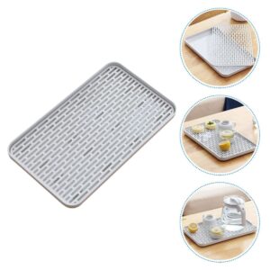 Cabilock 1pc Drain Rack Veggie Tray Dish Drain Board Utensil Draining Rack Dish Rack Tray Coffee Drainage Tray Draining Mat Appetizer Tray Household Draining Pad White Platter Plastic Sink