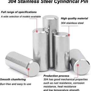 Othim 10 Pcs Stainless Steel Dowel Pins Length 10-22Mm, Dowel Pin Fastener Elements Used on Precise Location, Diameter 12Mm,Length 15mm