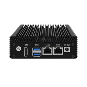 hunsn micro firewall appliance, mini pc, opnsense, untangle, vpn, router pc, intel celeron n3050, rj13, aes-ni, 2 x realtek rtl8111h lan, hdmi, 2 x usb3.0, 4g ram, 32g ssd