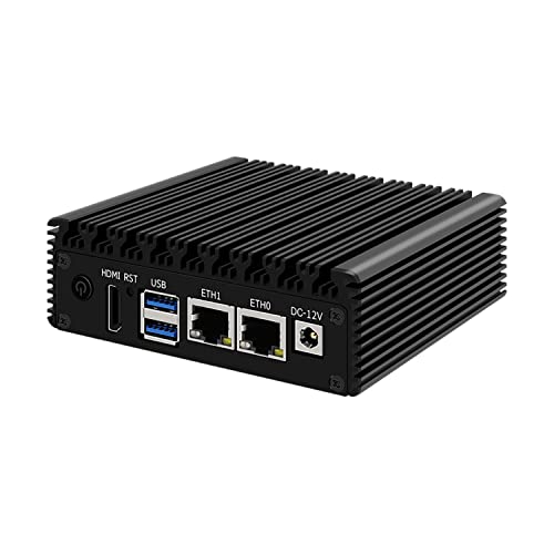 HUNSN Micro Firewall Appliance, Mini PC, VPN, Router PC, Intel Celeron J4105, RJ12, AES-NI, 2 x Intel 2.5GbE I226-V LAN, RST, HDMI, 2 x USB3.0, Barebone, NO RAM, NO Storage, NO System