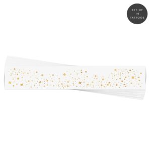 GALACTIC GOLD FACE FRECKLES set of 10 premium festival waterproof temporary metallic gold foil face Flash Tattoos | gold freckles, gold star tattoo, metallic tattoo, face flash, face shimmer,