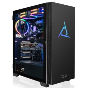 clx set gaming pc - intel core i5 13600kf 3.5ghz, geforce rtx 3070, 1tb nvme m.2 ssd, 4tb hdd,16gb ddr5 rgb memory, 240mm aio, wifi, windows 11 home, black